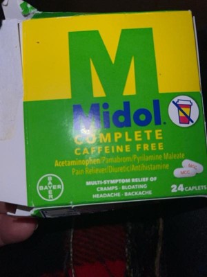 Midol Complete Menstrual Relief Acetaminophen Caffeine Free Caplets ...