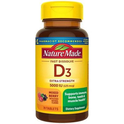 Nature Made D3 Fast Dissolve Tablets - 70ct : Target