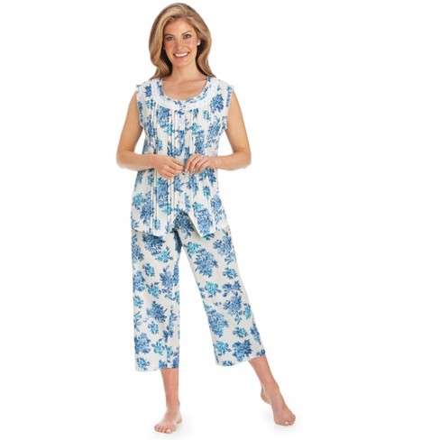 Collections Etc Floral Two Piece Capri Pajama Set : Target