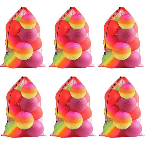 Gse 24"x36" Large Mesh Sports Ball Drawstring Bag - Red - 6 Pack : Target