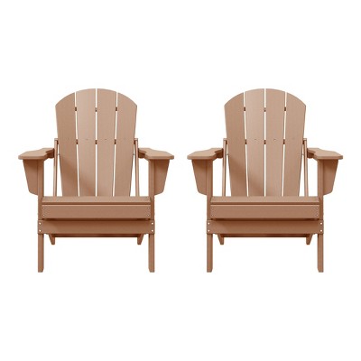 Westintrends Ashore Hdpe Folding Adirondack Chair (set Of 4), Teak : Target