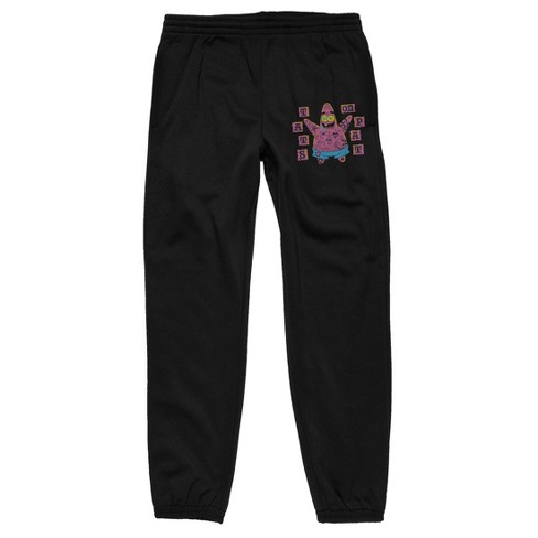 Spongebob Squarepants Tats On Pat Men's Black Graphic Joggers : Target