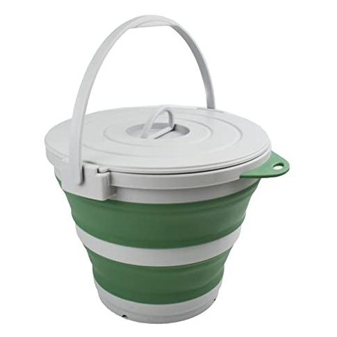 Sammart 10l (2.64gallon) Collapsible Fishing Bucket With Locking Lid ...