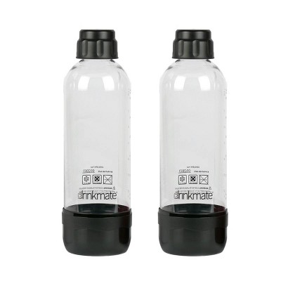 Drinkmate 33oz Bottle - 2pk - Black: Portable Carbonation Water Bottles ...