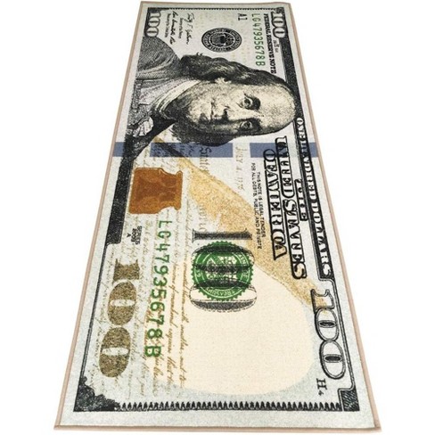 J&v Textiles Money Rugs 100 Dollar Bill Runner Area Rug (22" X 53 ...