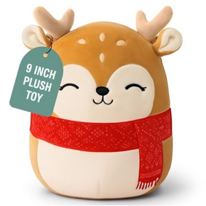 Christmas Plush Toy Reindeer Soft Stuffed Animal, 9" Cute Holiday ...