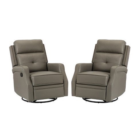 Set Of 2 Basilio 28.74" Wide Tufted Wooden Upholstery Genuine Leather ...