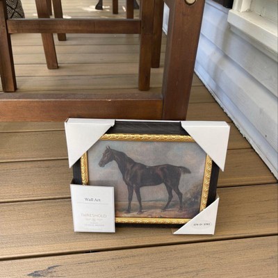 8" X 10" Stallion On Canvas Board With Ant Frame Gold/light Brown ...