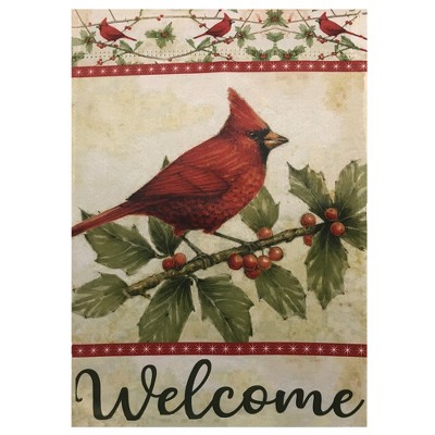 Northlight Green And Red Cardinal Christmas Outdoor Garden Flag 18" X ...