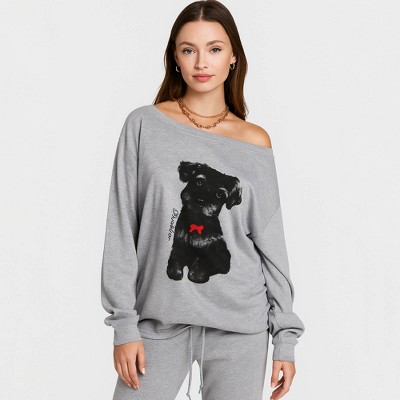 Cherie Code Women’s Graphic Sweatshirt – French Terry, Off-Shoulder ...