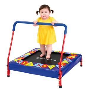 Zeus & Ruta 36" Kids Mini Trampoline with Colorful Prints, Rectangular ...