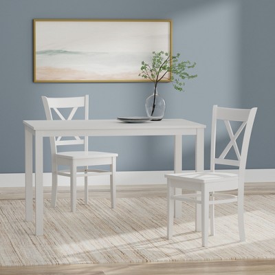 Glenwillow Home 3-pc - 48" Wood Dining Table + Cross Back Dining Chairs ...