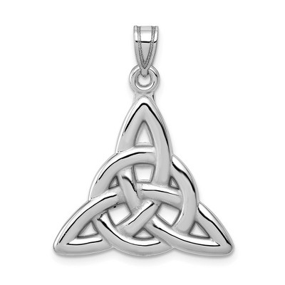 Black Bow Jewelry 14k White Gold Polished 2d Trinity Pendant, 22mm (7/8 ...