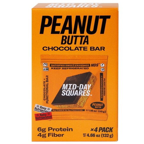 Mid-day Squares Peanut Butter Functional Snack Bars - 4.66oz/4ct : Target