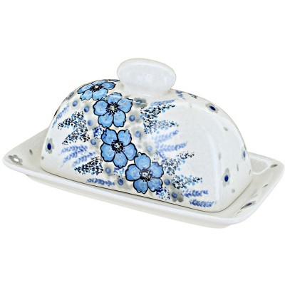 Blue Rose Polish Pottery Country Meadow Butter Dish : Target