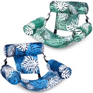 Joyfy 2 Packs Inflatable Pool Chairs, Inflatable Lounge Pool Float ...