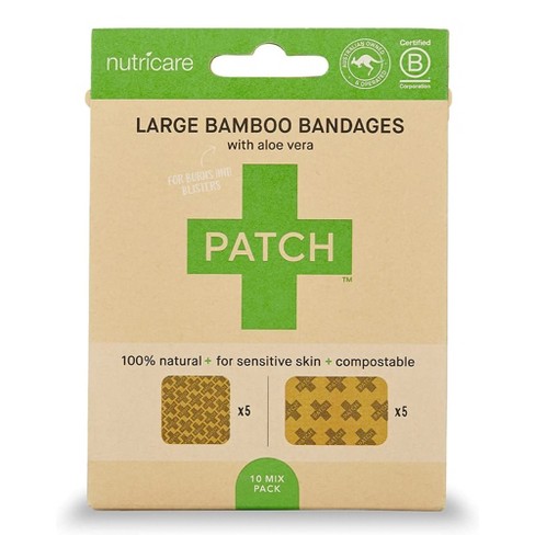 Patch Adhesive Bandages With Aloe Vera, Rayon From Bamboo, 10 Count, 5 ...