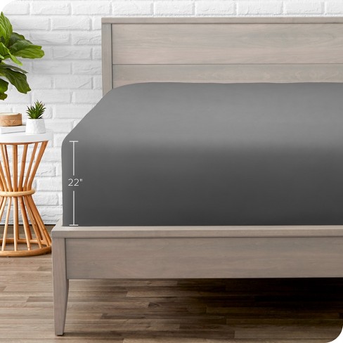22 Inch Extra Deep Pocket Microfiber Grey Full Xl Fitted Sheet By Bare ...