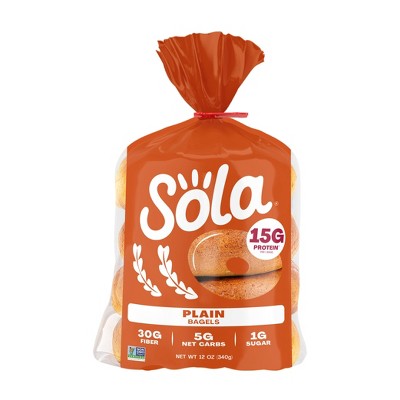 Sola Original Plain Bagel - 12oz : Target