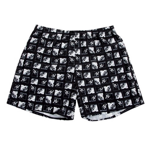Mtv Checkered Logo Black Shorts : Target