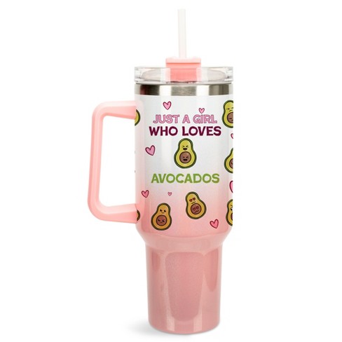 100 North Just A Girl Who Loves Avocados Emoji 40 Oz. Stainless Steel ...