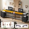 Qwatto 66'' Black L Shaped Gaming Desk with Charging Station Reversible ...