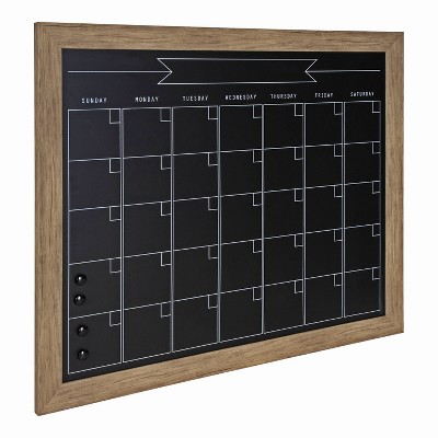 29" X 23" Beatrice Framed Magnetic Chalkboard Calendar Walnut Brown ...