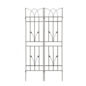 Gulches 2 Pack 71" x 17.7" Rustproof Metal Garden Trellis - Brown ...