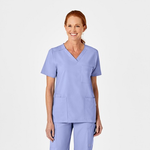 Wink 4 Pocket Utility Scrub Top, Ceil Blue, S : Target