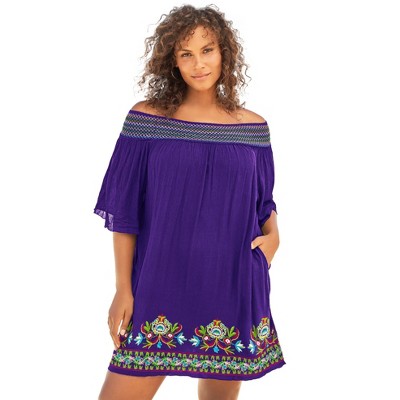 Swim 365 Men's Big & Tall Off-the-shoulder Cover Up - 18/20, Mirtilla ...