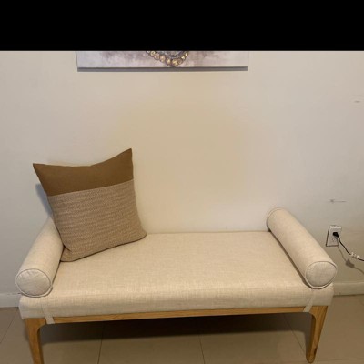 Randolph Bench With Bolster Pillows Linen - Threshold™ Designed With ...