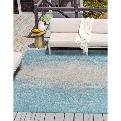 Unique Loom 6' 7 X 6' 7 Davos Shag Aqua Area Rug : Target