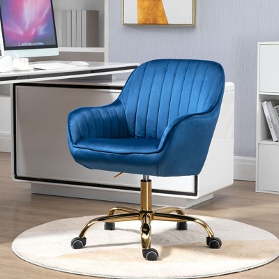 Desk chair blue velvet store