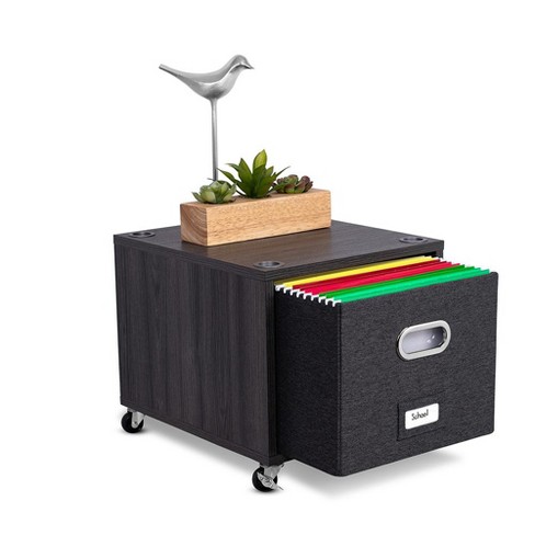 Birdrock Home Rolling Storage File Cabinet With 1 Lateral Drawer ...