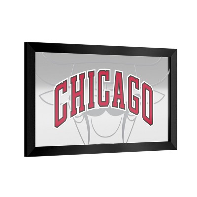 Chicago Bulls Fade Black Framed Bar Mirror By Trademark Gameroom : Target