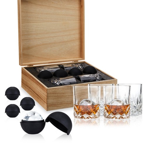 Viski Admiral Whiskey Gift Set - Crystal Whiskey Glasses With Ice ...