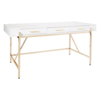 Alios Desk White/gold - Osp Home Furnishings : Target