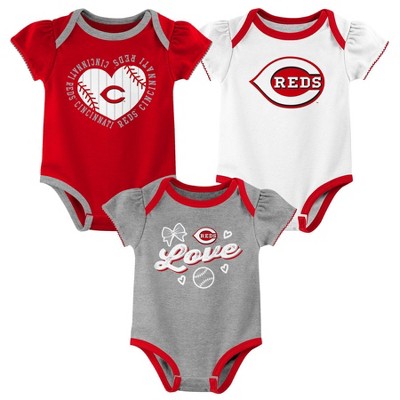 Mlb Cincinnati Reds Infant Girls' 3pk Bodysuit - 3-6m : Target