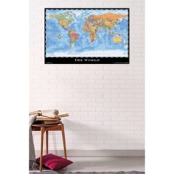 Map - World 17 Framed Poster Trends International : Target