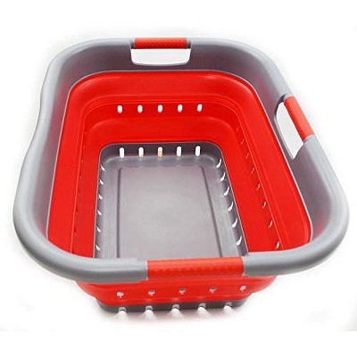 Sammart 41l (10.8 Gallon) Collapsible 3 Handled Plastic Laundry Basket ...