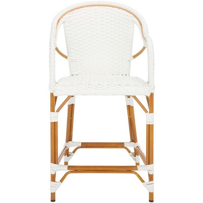 California Counter Stool With Arm - White/navy - Safavieh : Target