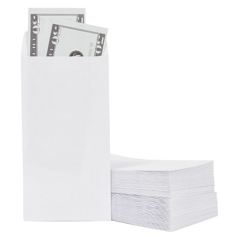Juvale 100 Pack Money Envelopes For Cash, Bill Size Envelopes For Coins ...