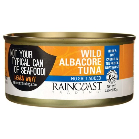 Raincoast Wild Albacore Tuna No Salt Added 5.3 Oz Can : Target