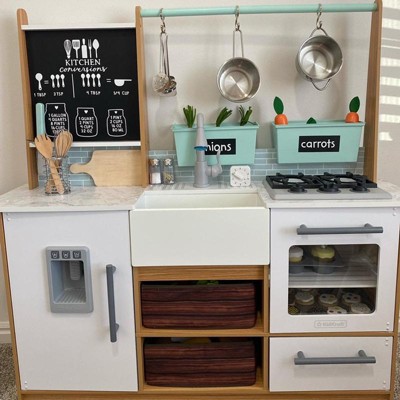 Kidkraft Farmhouse Play Kitchen With 18pc Accessory Play Set : Target