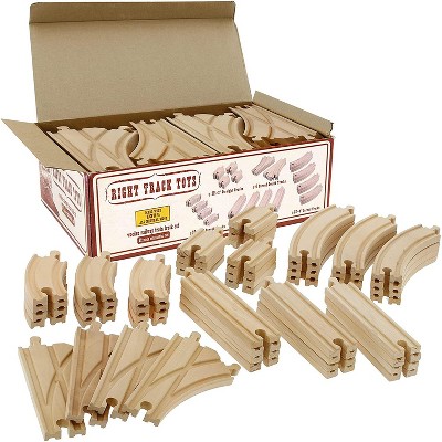 Wooden Train Track 52 Piece Set - 18 Feet Of Track Expansion And 5 ...