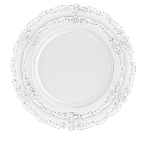Exquisite 9" Clear Victorian Design Plates Holiday Plate Wedding Plate ...