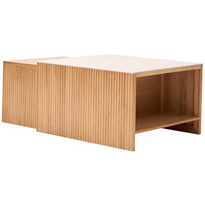 Nordlys Set of 2 Solid Wood Coffee Tables Classic Style Living Room ...