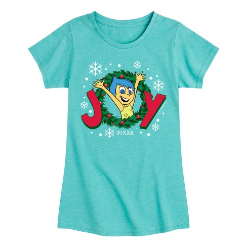 Inside Out 2 Joy Christmas Wreath Fitted Short Sleeve Graphic T-shirt ...