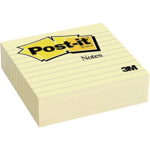 3m Post-it Lined Original Notes, 4 X 4 Inches, Canary Yellow, Pk Of 12 ...