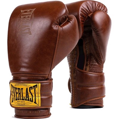 Everlast 1910 Pro Hook and Loop Sparring Boxing Gloves - 14 oz. - Brown ...